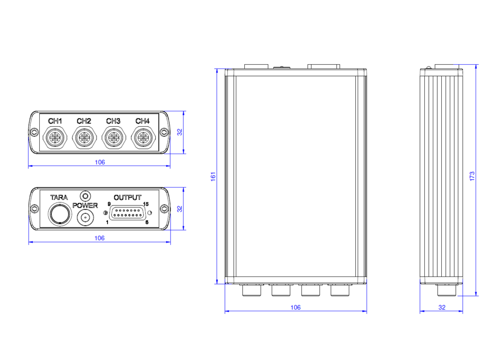 GSV-1A4 M12/2 analog measuring amplifier - ME-Systems | ME-Measuring Systems