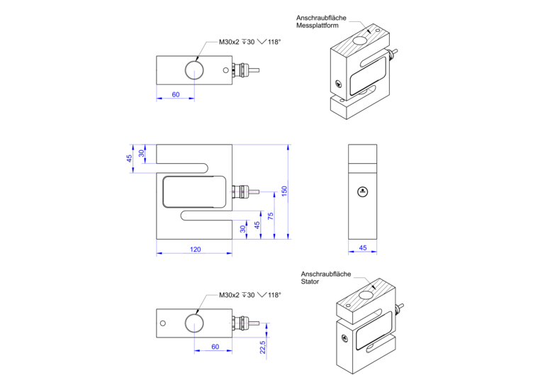 KD80se s-type force sensor with electronics - ME-Systems | ME-Measuring ...