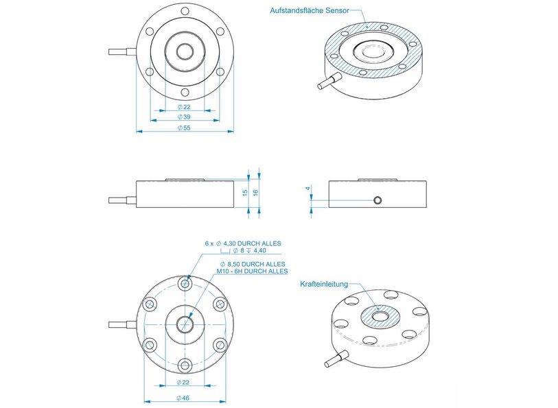 KM55 M10 Kraftmessdose - ME-Systeme | ME-Meßsysteme
