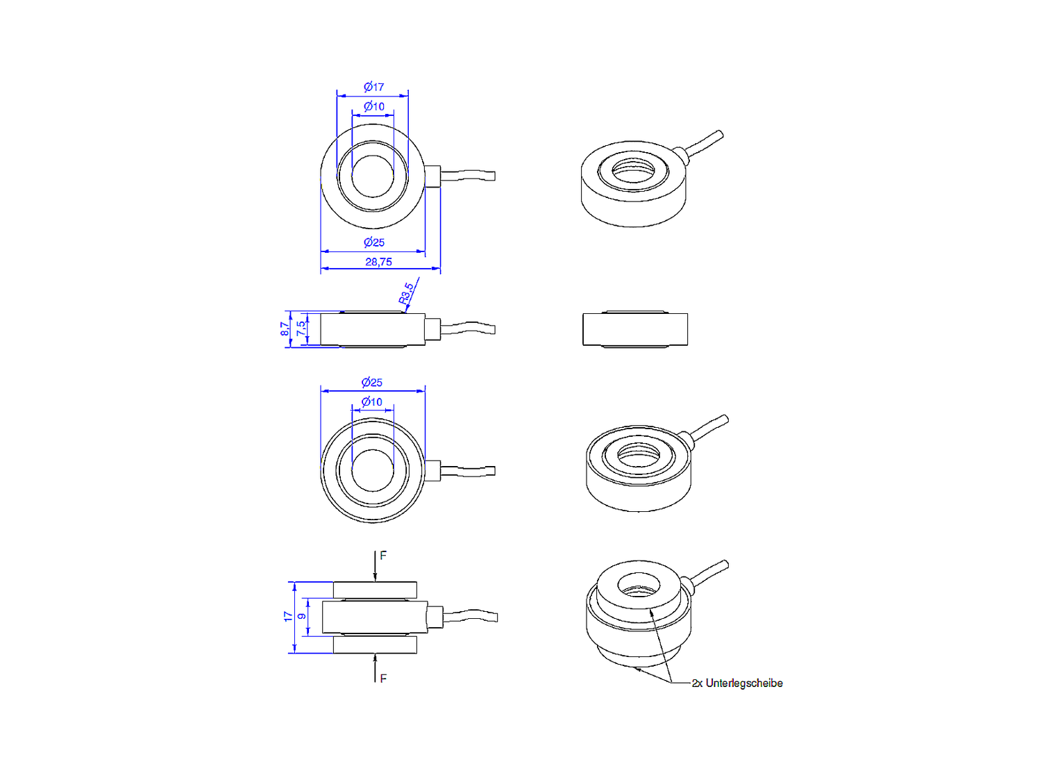 KR20 Ring force sensor - ME-Systeme | ME-Measuring Systems
