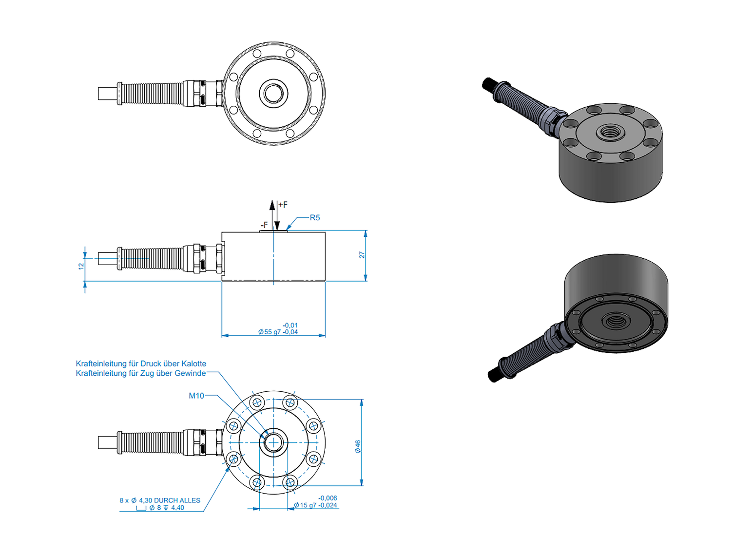 KR55 ring torsion force sensor - ME-Systems | ME-Measuring Systems